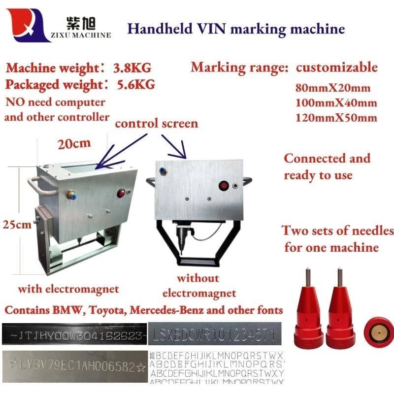 Dot Matrix Metal Vin Number Marking Machine Φορητό πνευματικό Αριθμός ...